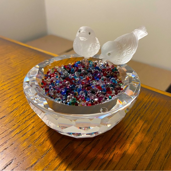 Swarovski | Accents | Swarovski Mint Bird Bath 98 Retired Completely ...